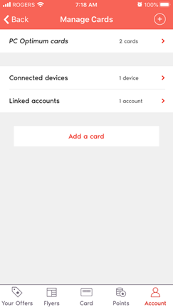 Updating your PC Optimum Card Status on the PC Optimum App