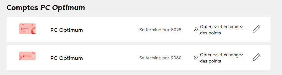 Mise à jour du statut de votre carte PC Optimum