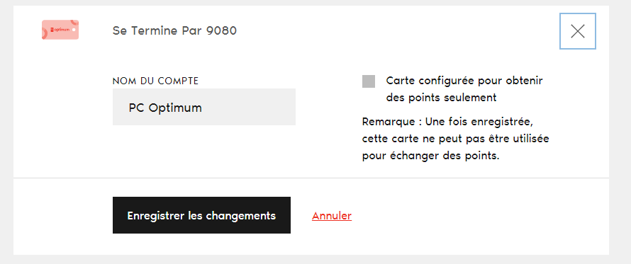 Mise à jour du statut de votre carte PC Optimum