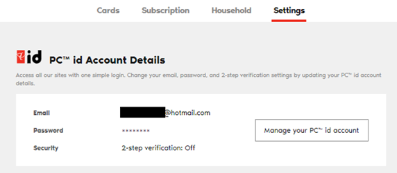 Updating your PC™id email on PCOptimum.ca