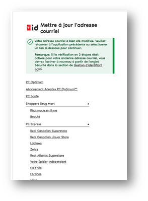 Modification de l’adresse courriel de votre identifiant PC Optimum sur ...