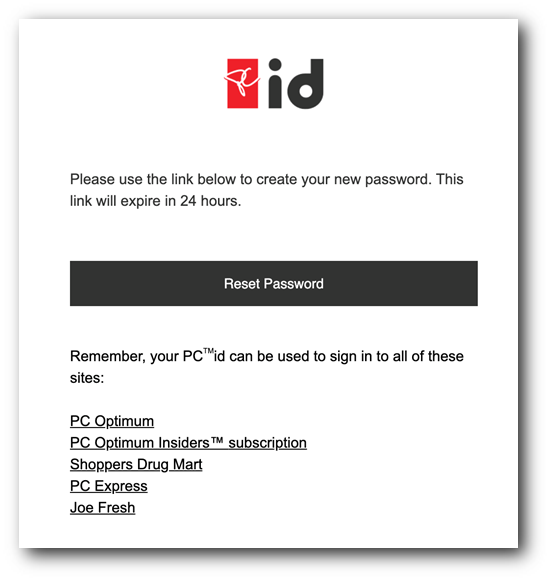 How do I reset my PC™ id password?