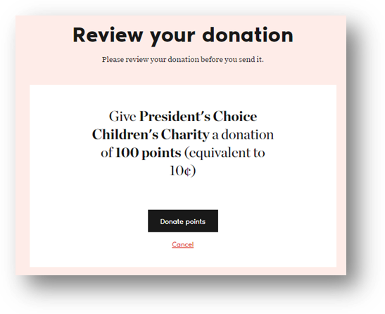 Comment faire un don de points sur PCOptimum.ca
