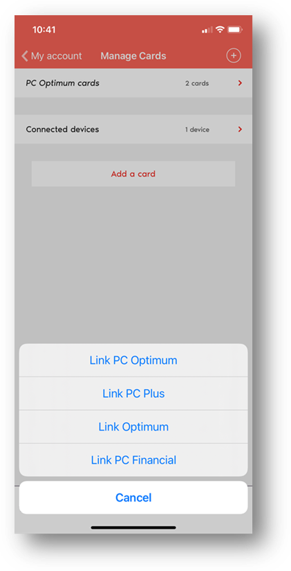 How to Add a Card on the PC Optimum App