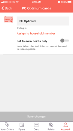 Updating your PC Optimum Card Status on the PC Optimum App
