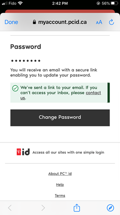 Updating your PC™id password on the PC Optimum App