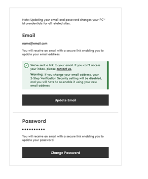 Updating your PC™id email on the PC Optimum App