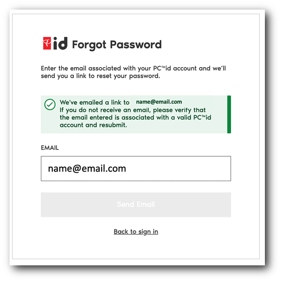 How do I reset my PC™ id password?