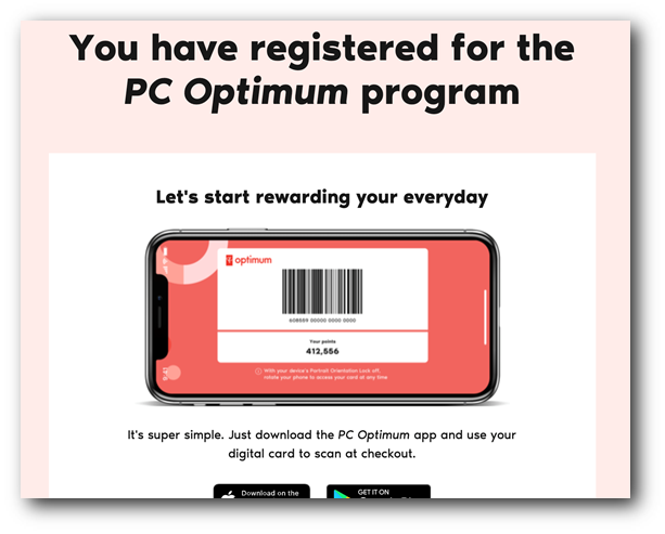 Registering on PCOptimum.ca