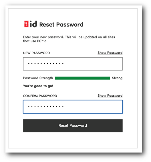 How do I reset my PC™ id password?