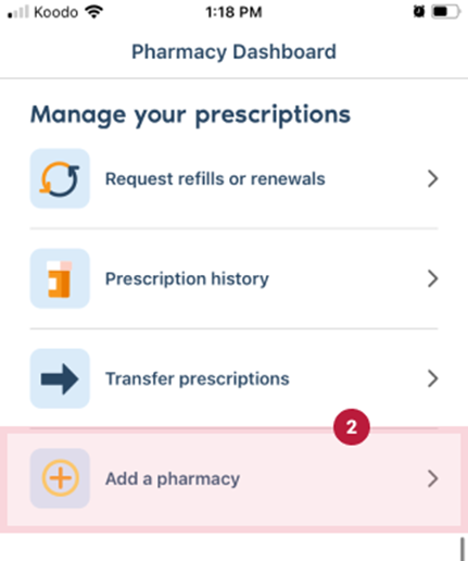 Add or remove a pharmacy on the 𝘗𝘊 𝘏𝘦𝘢𝘭𝘵𝘩 app