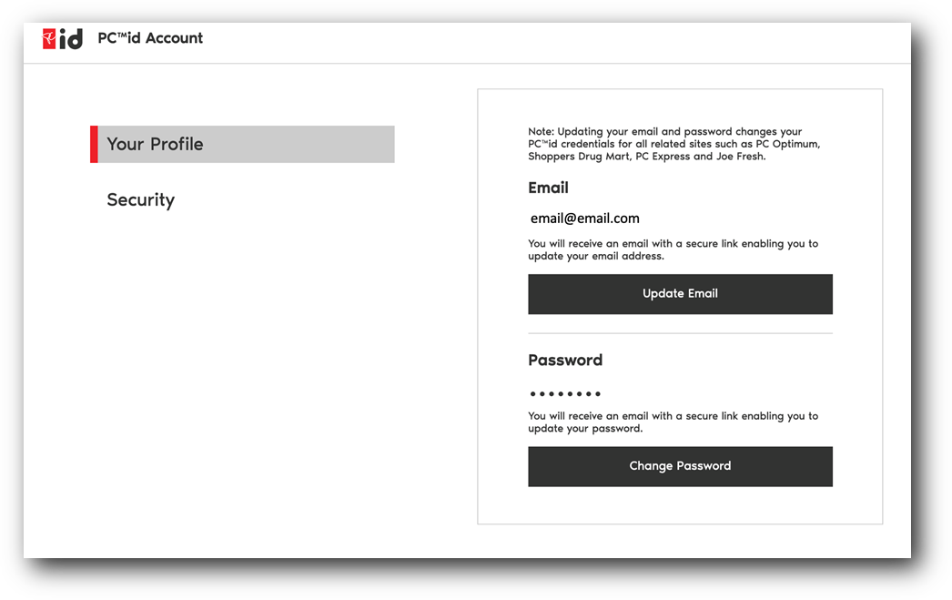 Updating your PC™id password